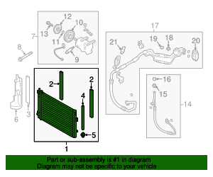 2014-2015 Hyundai Elantra GT Condenser Assembly 97606-A6200 | Hyundai ...