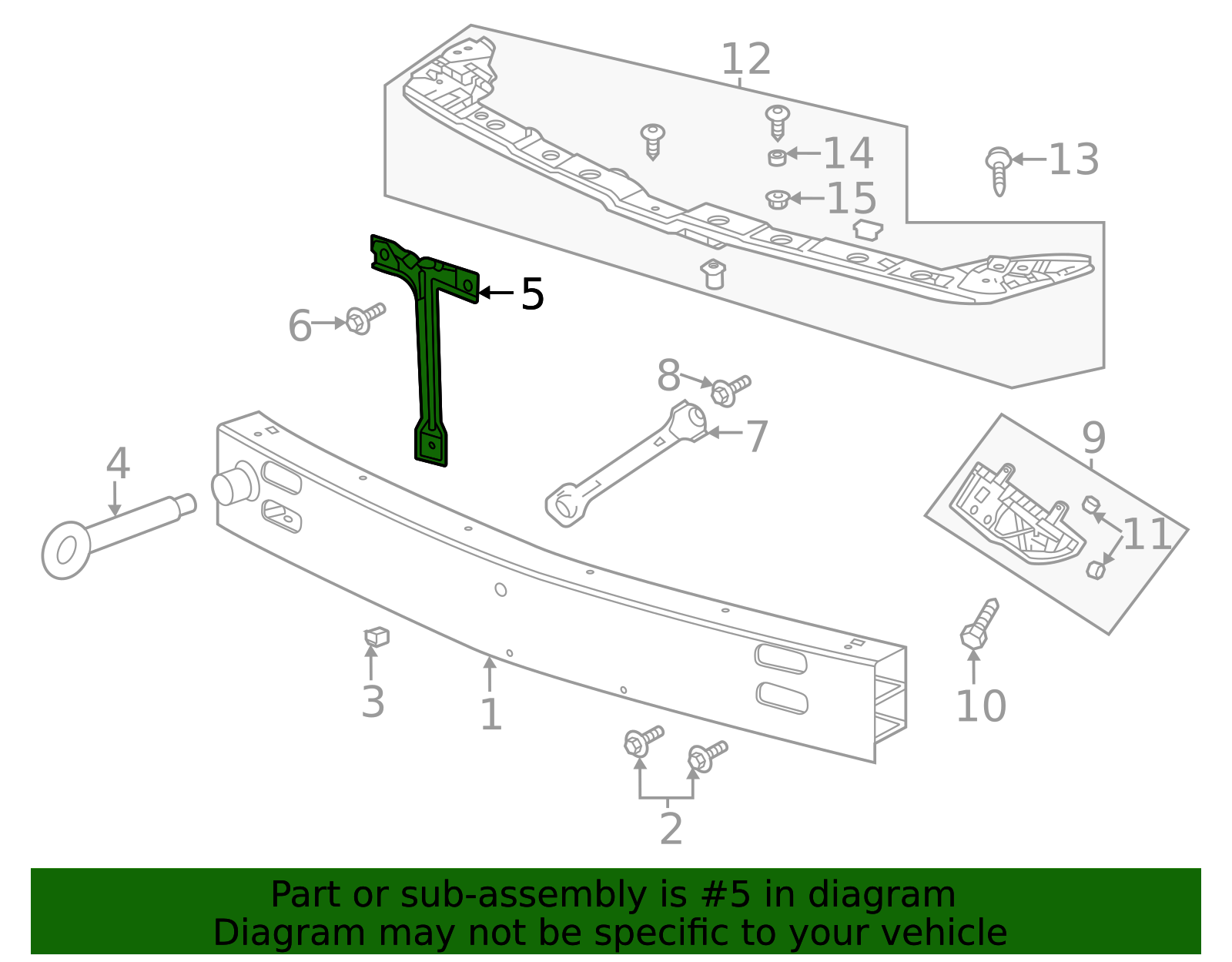 2020-2024 Cadillac CT5 Front Bumper Fascia Support Brace 84565796 GM ...