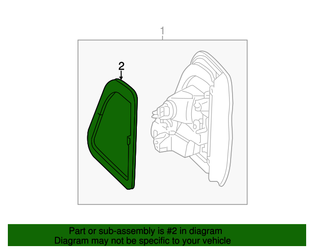 166-826-27-91 - Backup Lamp Assembly Gasket 2016-2019 Mercedes-Benz ...