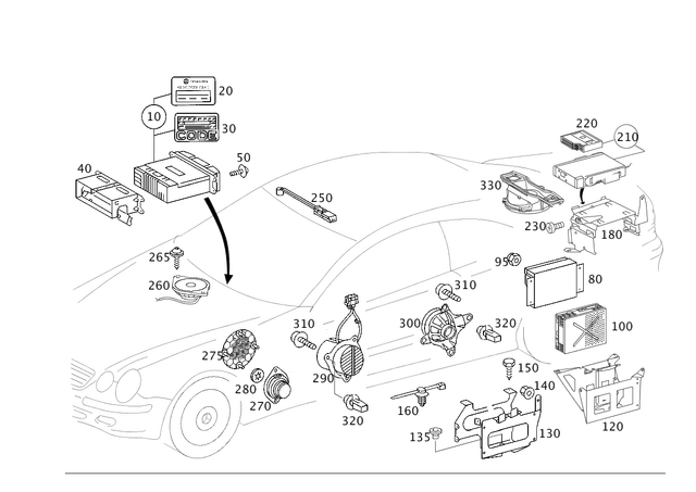 220-820-15-86 - Radio 1998-2006 Mercedes-Benz | Mercedes-Benz USA Parts