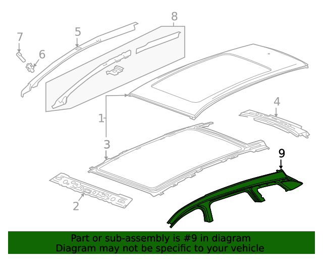 2018-2020 Buick Regal TourX Passenger Side Body Side Outer Upper Panel ...