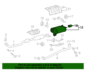 17430-0V041 - Rear Muffler 2012-2017 Toyota Camry | Bam Wholesale Parts