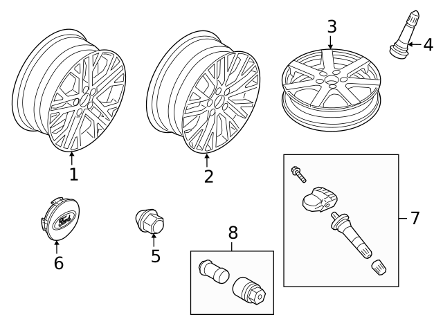 2020-2021 Ford Escape Wheel, Alloy LV4Z-1007-A | TascaParts.com