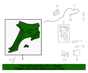 61601-02210 - Quarter Panel - 2009-2013 Toyota Corolla | OEM Genuine ...