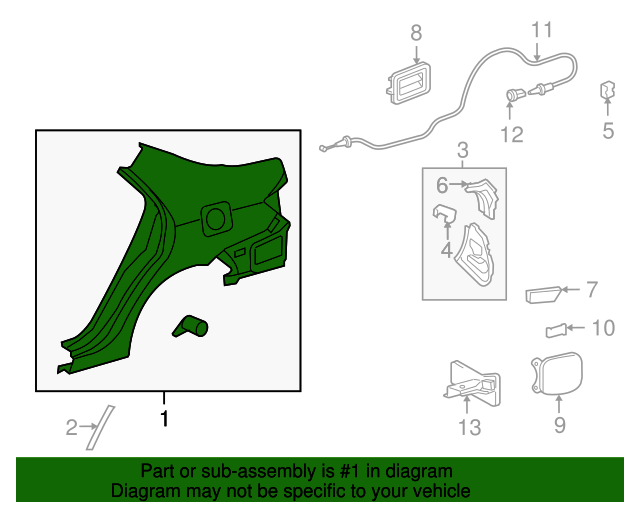 61601-02210 - Quarter Panel - 2009-2013 Toyota Corolla | OEM Genuine ...