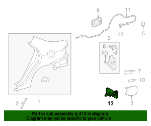 2009-2013 Toyota Corolla Deflector 65632-02120 | Toyota Parts