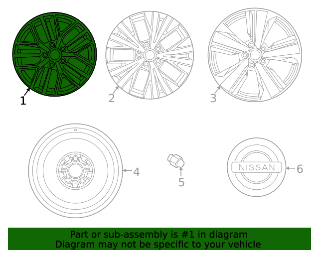 2021-2024 Nissan Rogue Wheel, Alloy 40300-6RR2A | Nissan Parts Store
