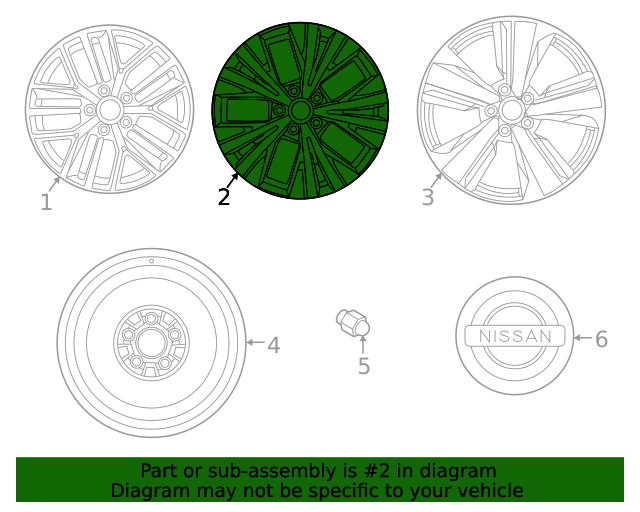 2021-2023 Nissan Rogue Wheel, Alloy 40300-6RR4A | Nissan Parts Store