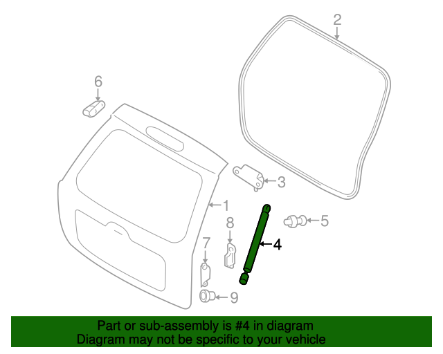 2005-2010 Kia Sportage Lift Cylinder 81770-1F010 | OEM Parts Online
