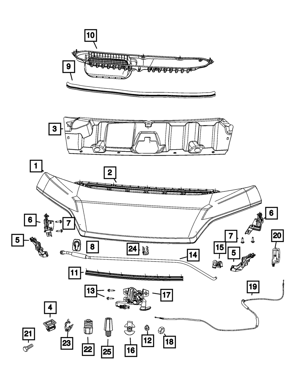 2014-2025 Ram Hood To Cowl Weatherstrip 68134688AB | Mopar eStore