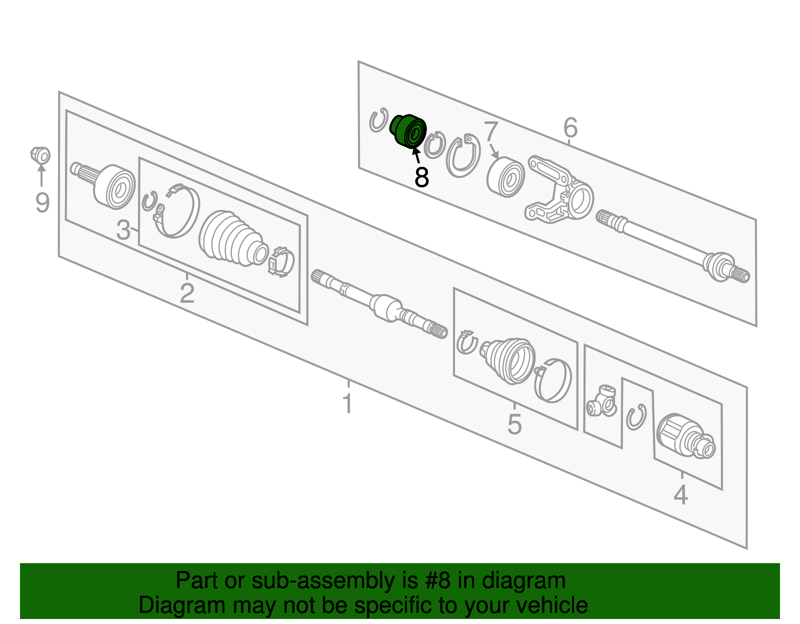 91260-T2A-003 - Cv Axle Shaft Carrier Bearing Seal 2013-2023 Honda ...