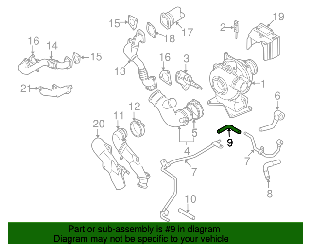 2006-2010 GM Turbocharger Coolant Return Hose 97383472 GM ...