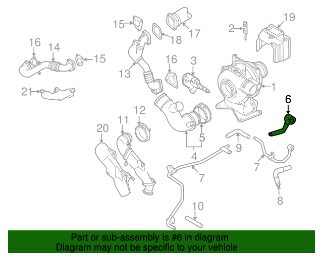 97372025 - Turbocharger Coolant Feed Pipe 2006-2010 GM | Chevrolet ...