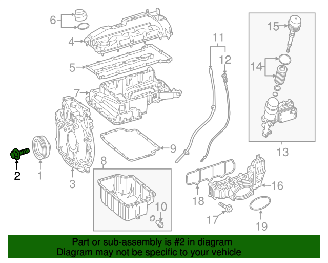 001-990-14-03-64 - Vibration Damper Bolt 2014-2017 Mercedes-Benz ...