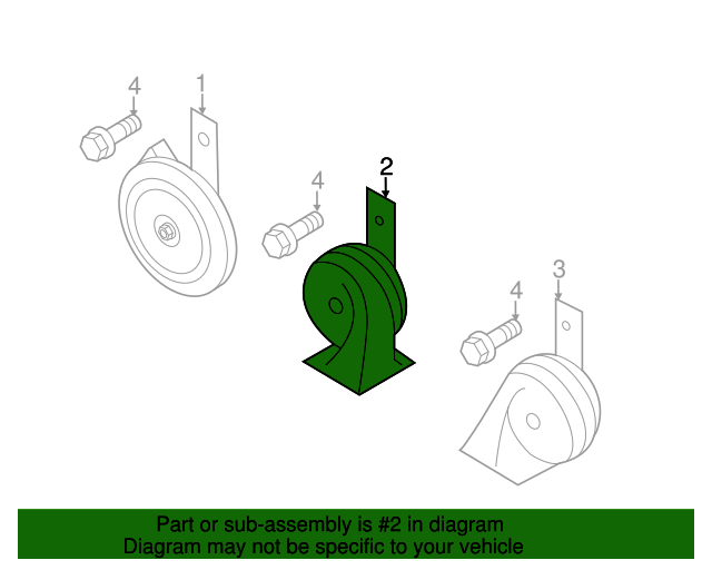 2011-2016 Hyundai Horn 96611-3X000-DS | World OEM Parts Hyundai