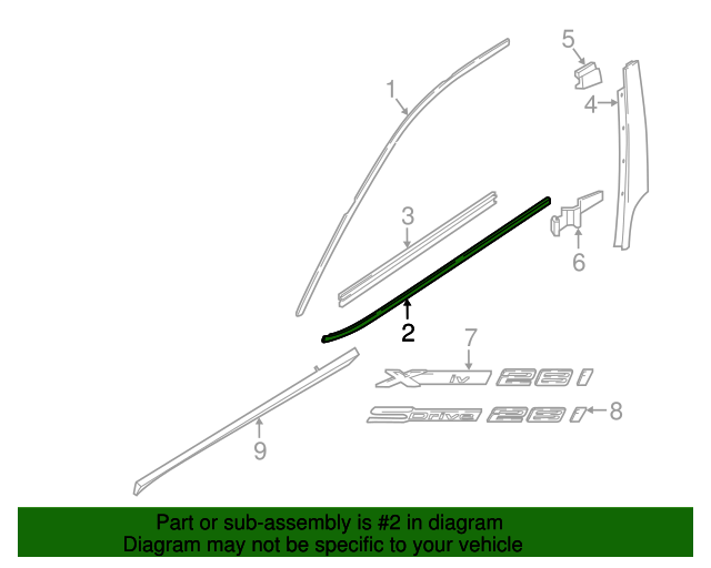 Genuine BMW 51-33-7-352-441 | Belt Molding | FREE Shipping on Most ...