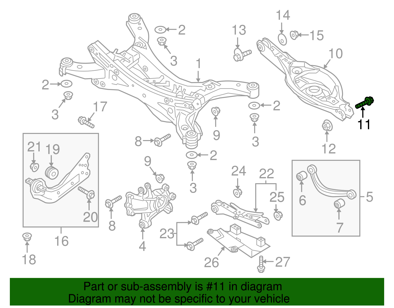 9YA0-2A-425 - Lower Control Arm Mount Bolt 2016-2023 Mazda CX-9 ...
