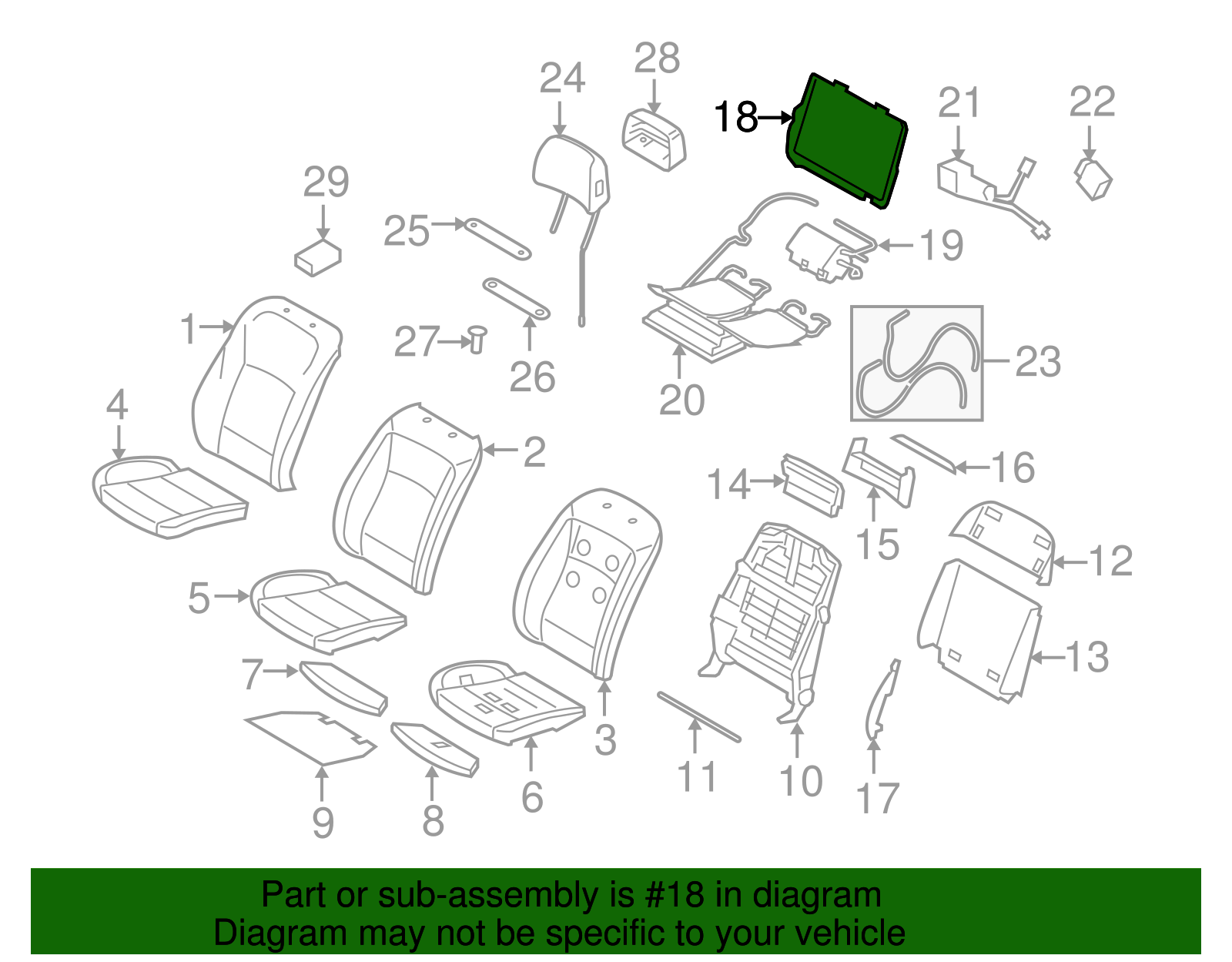 2008-2014 BMW | Seat Lumbar Support Cushion | 52-10-9-122-585 | BMW OEM ...