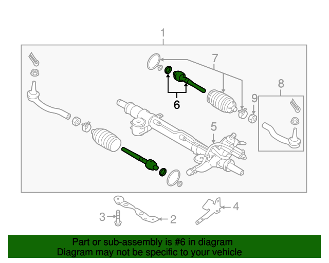 2008-2020 Infiniti Inner Tie Rod D8521-EG000 | OEM Parts Online