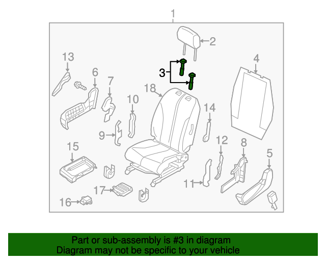2015-2018 Chevrolet City Express Front Seat Head Restraint Guide ...