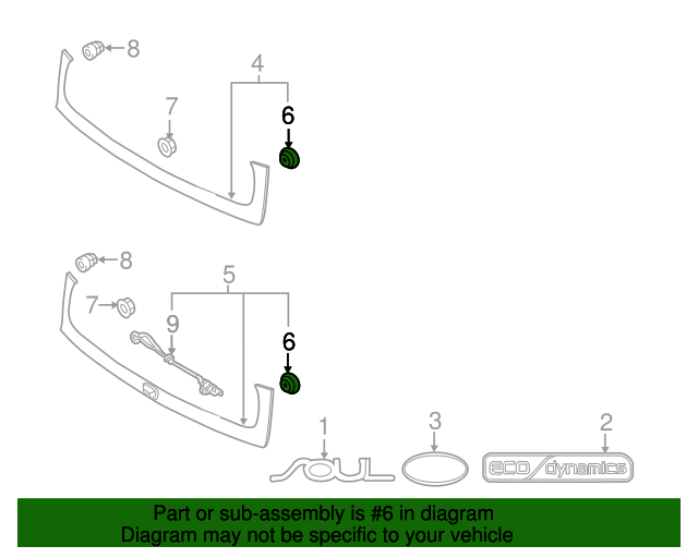2014-2019 Kia Tail Gate Molding Clip 87378-B2000 | TascaParts.com