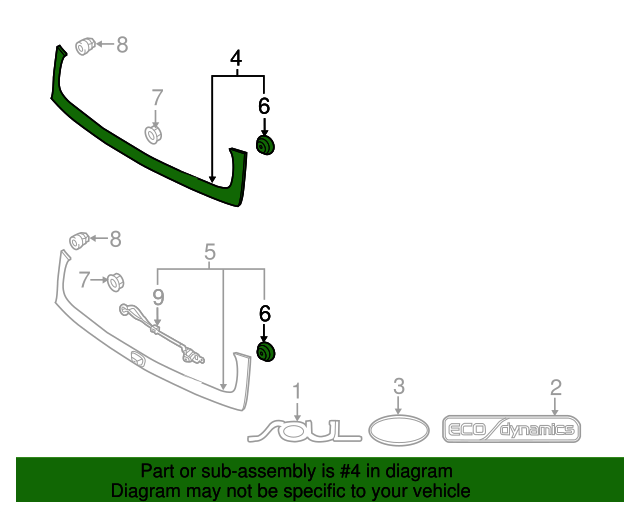 2014-2018 Kia Tail Gate Molding 87310-B2000 | OEM Parts Online