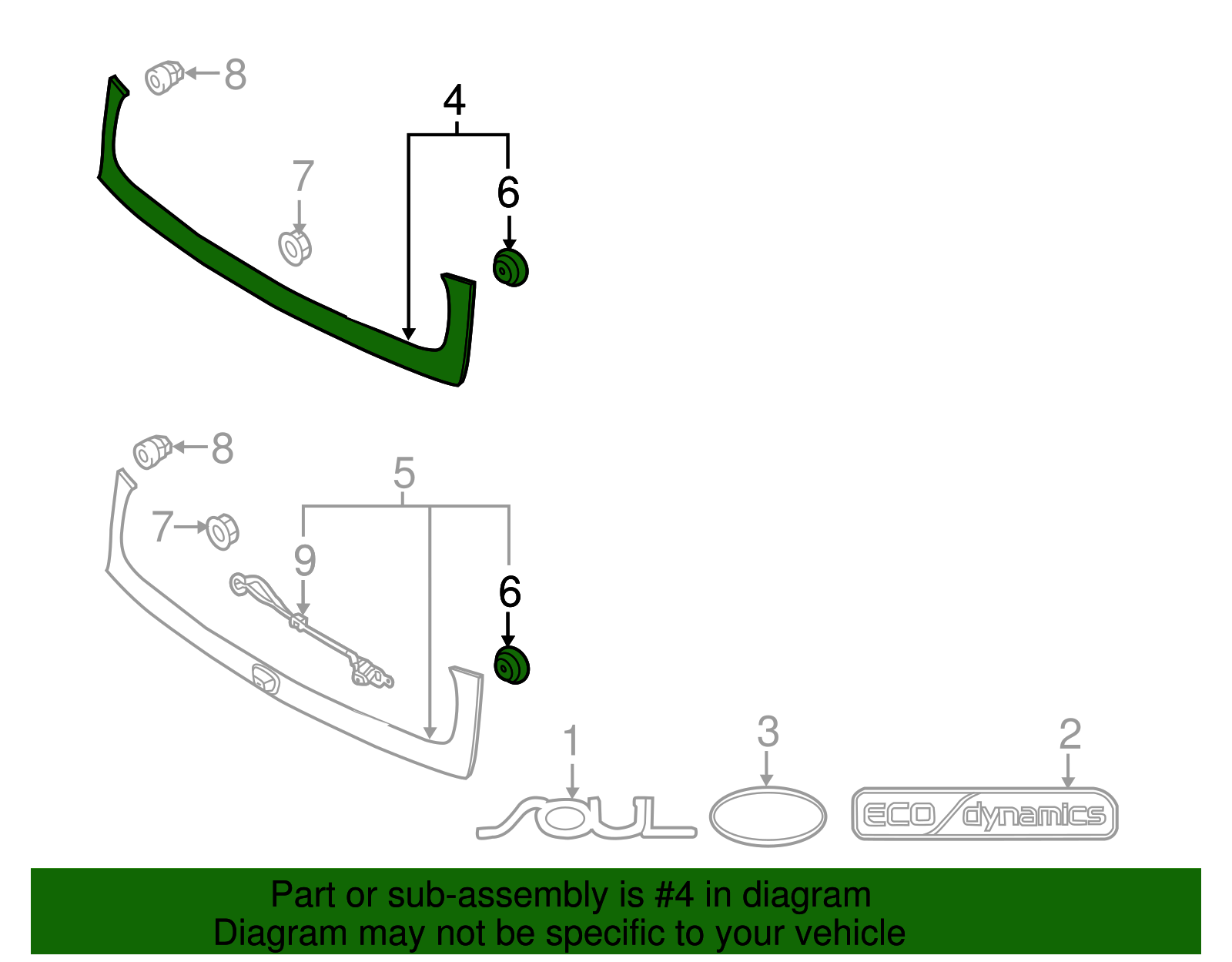 87310-B2000 - Tail Gate Molding 2014-2018 Kia | Kia.Parts Store