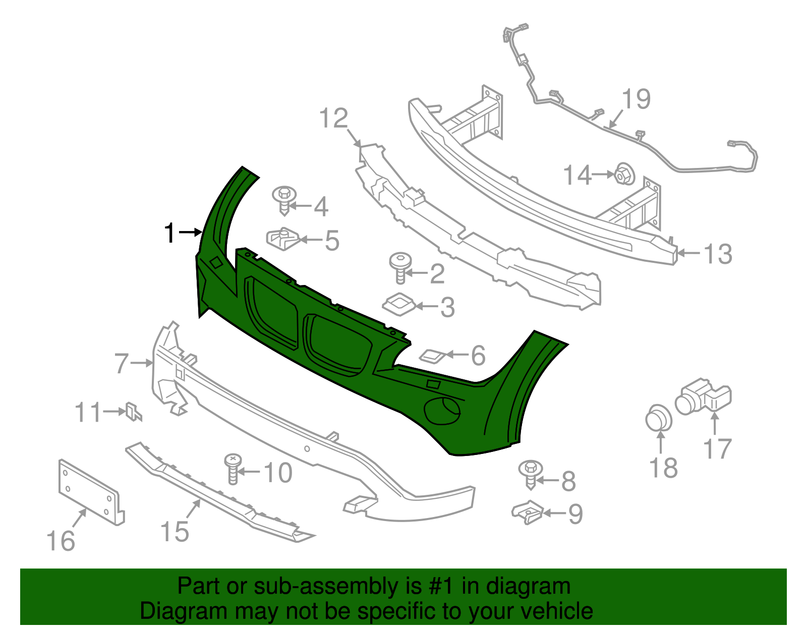 51117345030 - 2013-2015 BMW X1 Bumper Cover (51-11-7-345-030) | Parts ...