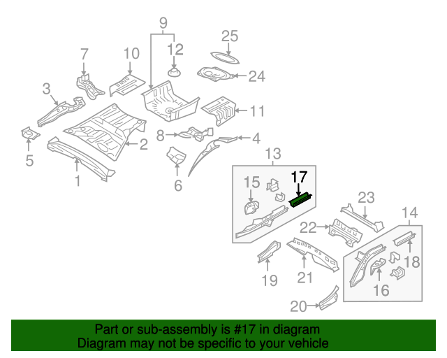 51615AL02A9P - Closing Plate - 2015-2017 Subaru | World OEM Parts Subaru