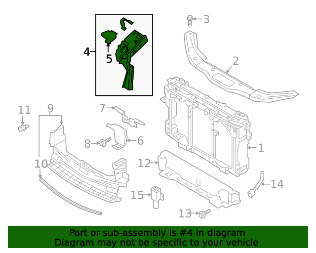 2017-2020 Mazda CX-5 OEM NEW 2017-2019 Mazda CX5 Radiator Support Side ...