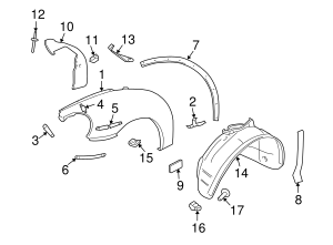 2006-2010 Volkswagen Beetle Fender Liner 1C0-809-962-J | OEM Parts Online