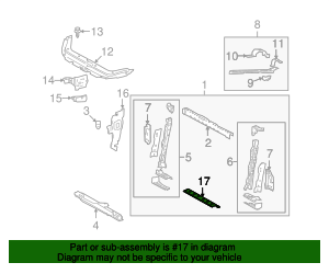 53218-0R010 - Radiator Support Panel Reinforcement 2006-2012 Toyota ...