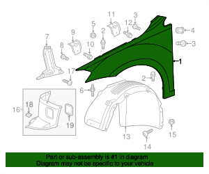 2018-2021 Volkswagen Fender 5G0-821-105-B | VW Parts Center