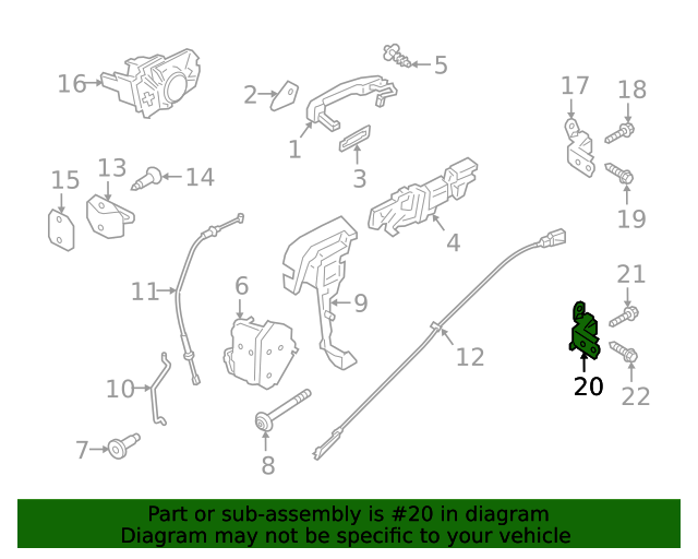2019-2020 Ford Ranger Lower Hinge - Passenger Side (RH) AB3Z-2122810-B ...