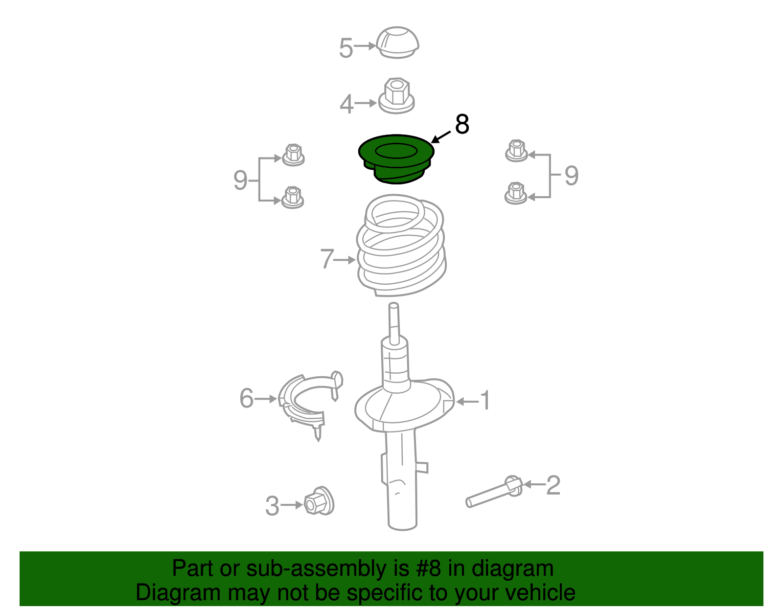 AA8Z-18183-A - Strut Mount 2010-2011 Ford | AutoNation Parts