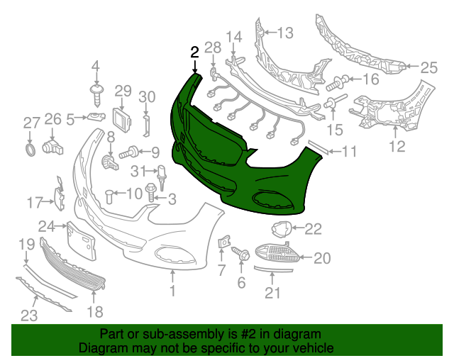 2014-2016 Mercedes-Benz Bumper Cover 212-885-18-38-9999 | MB Parts Center