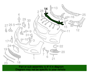 212-885-40-65 - Bumper Cover Reinforcement 2014-2016 Mercedes-Benz ...