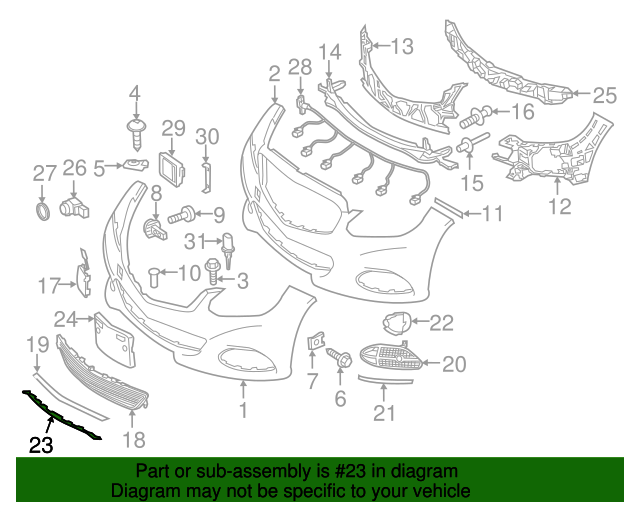 212-885-24-74 - Lower Molding 2014-2016 Mercedes-Benz | Mercedes-Benz ...