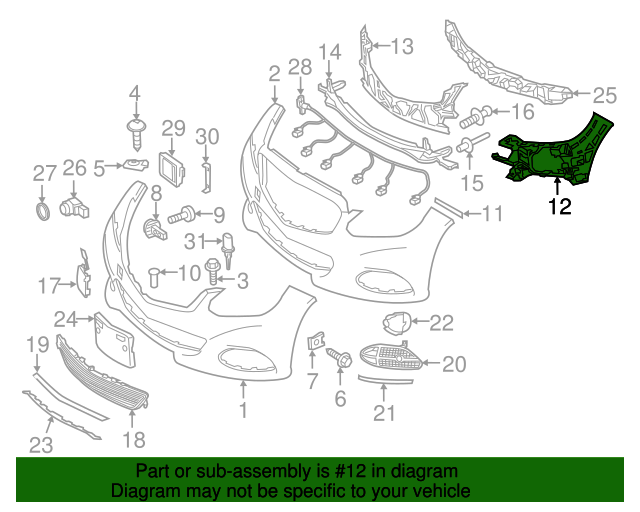 212-885-37-65 - Bumper Cover Reinforcement - 2014-2016 Mercedes-Benz ...