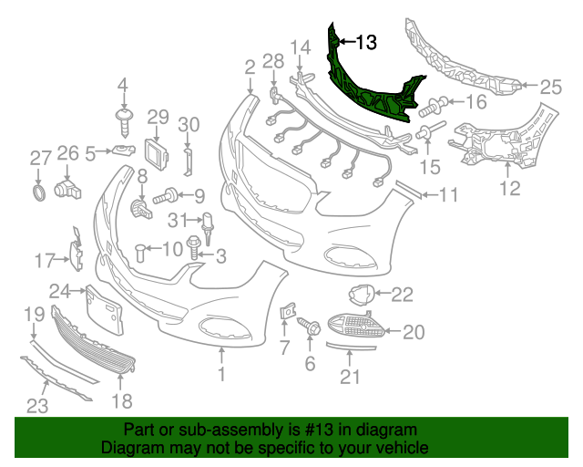 212-885-42-65 - Bumper Cover Reinforcement 2014-2016 Mercedes-Benz ...