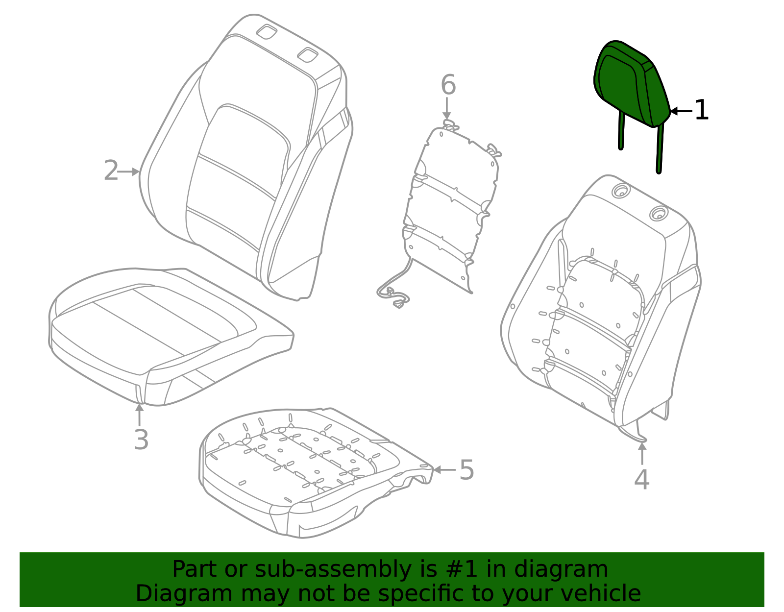 M1PZ-78611A08-BA - Headrest 2021-2022 Ford Bronco Sport | AutoNation Parts
