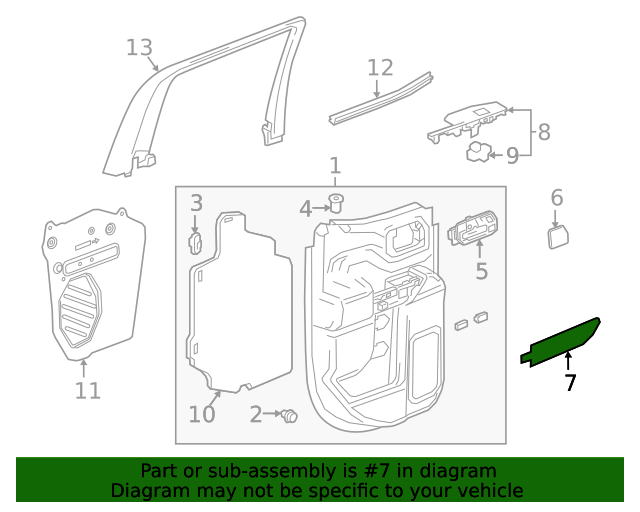 2019-2022 GM Door Applique 84588208 | GMPartsDirect.com