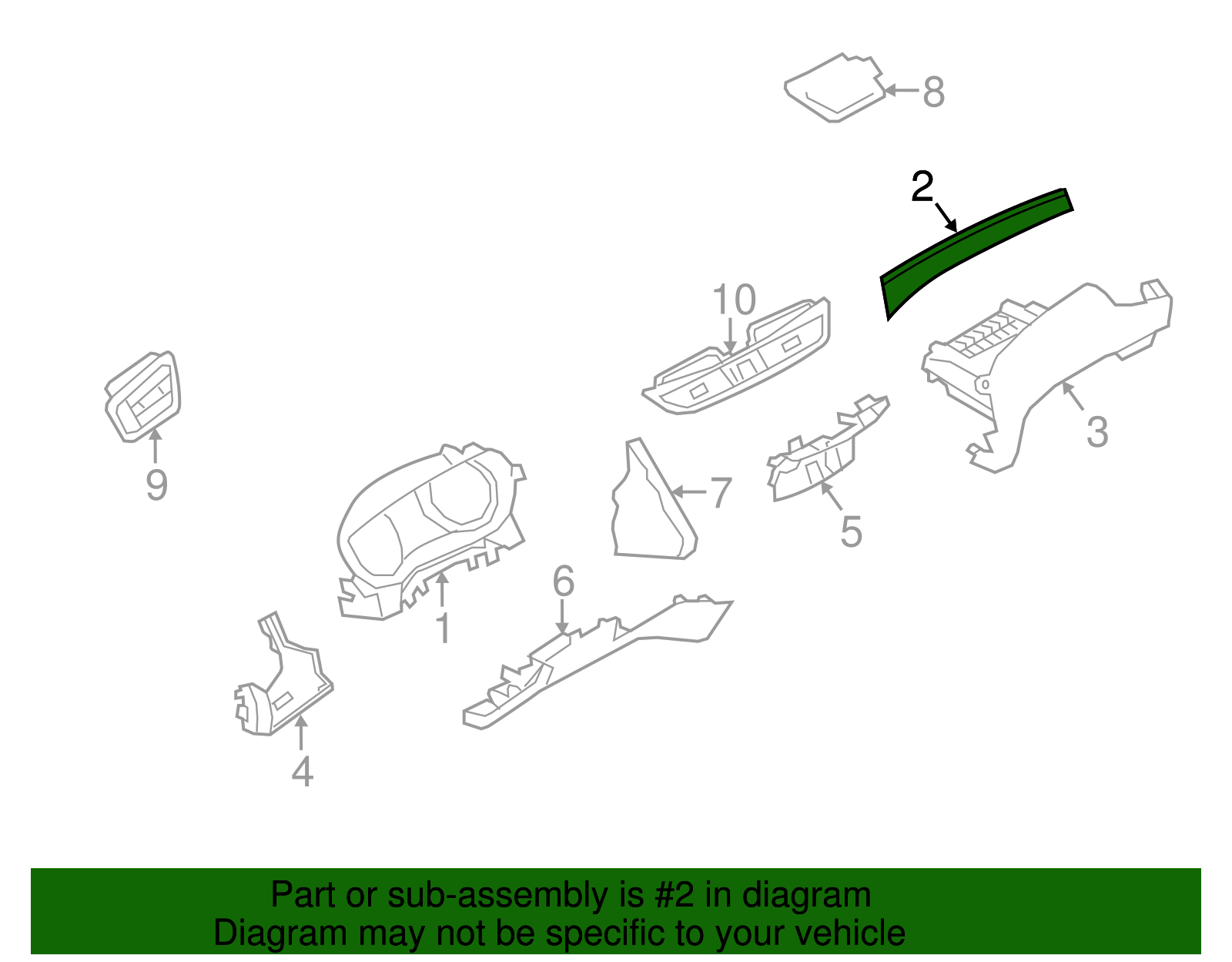 2018-2020 Nissan Rogue Finish Panel 68213-6FL0B | My Nissan Part