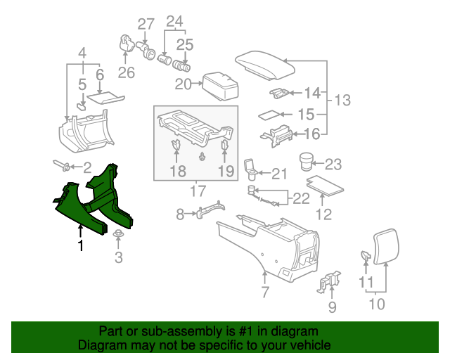 58811-AA040-A0 - Center Console 2004-2008 Toyota Solara | AutoNation Parts