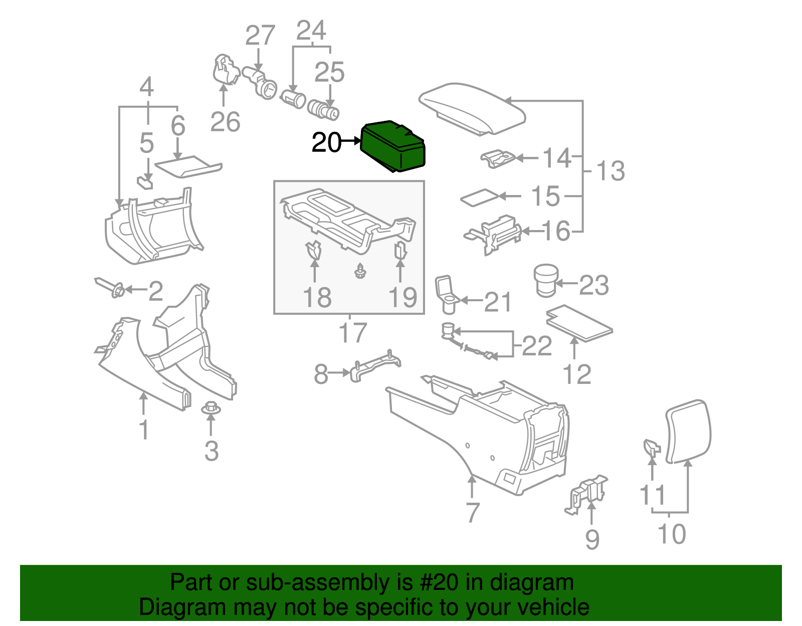 2004-2006 Toyota Solara Console Cup Holder 55620-AA030 | Toyota San ...