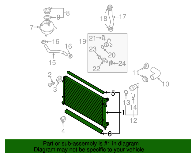 5K0-121-253-F - Radiator Assembly 2006-2009 Audi | Audi OEM Parts