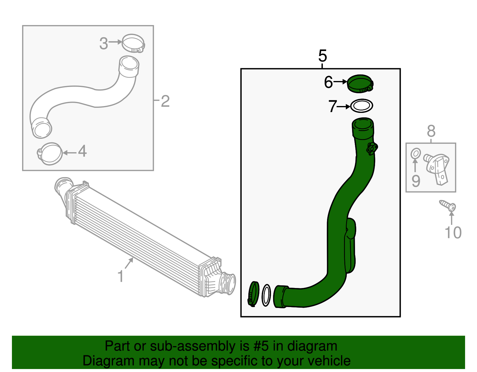 2018-2020 Audi Q5 Inter-Cooler Hose 80A-145-673-P | Audi USA Parts