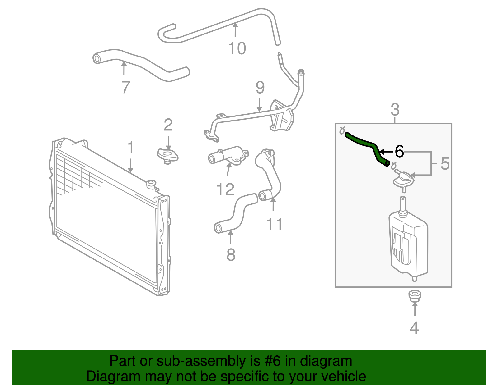 90445-12078 - Engine Coolant Reservoir Hose - 1993-2010 Toyota | Nucar ...