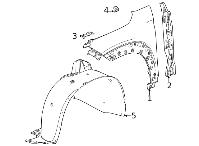2021-2023 Chevrolet Trailblazer Body Side Front Fender Rear ...