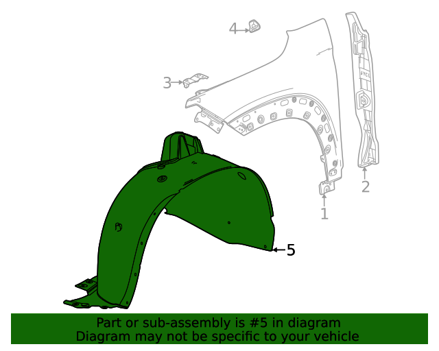 2021-2024 Chevrolet Trailblazer Front Driver Side Wheelhouse Liner ...